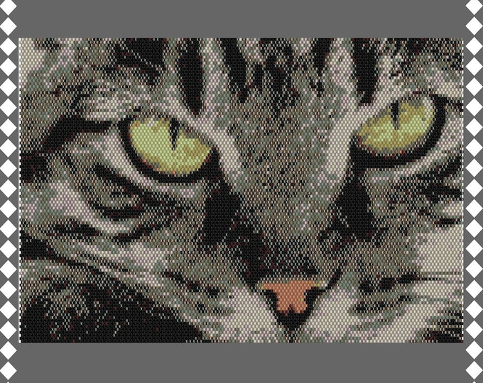 Peyote Pattern Animal Peyote Cat Beaded Patterns Beading Patterns ...