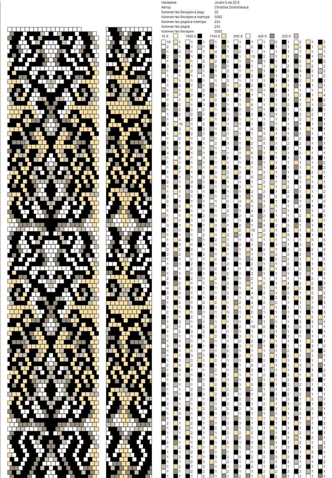 Beaded Pattern Bead Crochet Rope Pattern for Seed Beads Beaded | Etsy