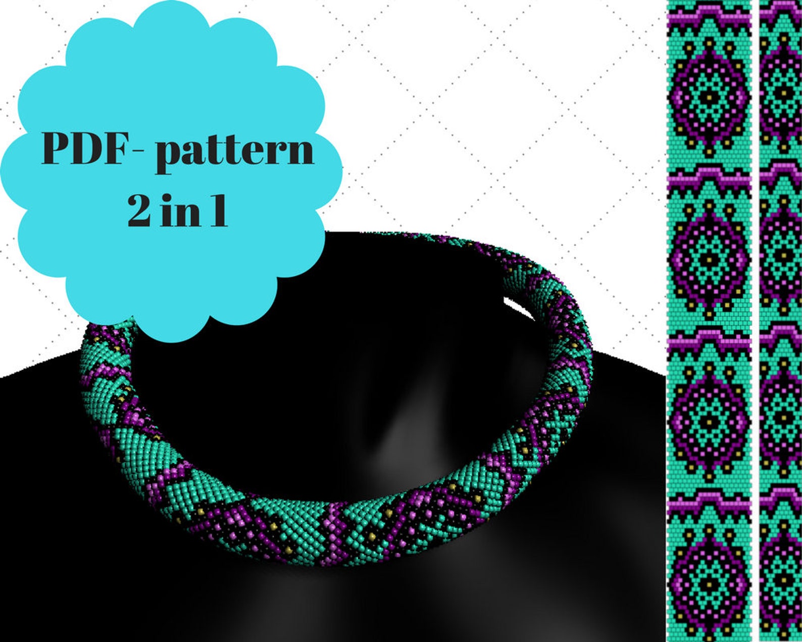 Bead Crochet Rope Pattern Bead Crochet Necklace Pattern Bead - Etsy