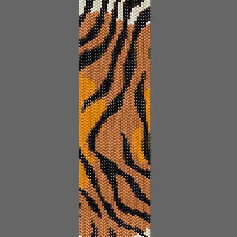 Tiger Bead Pattern Peyote Bracelet Pattern Peyote Stitch - Etsy