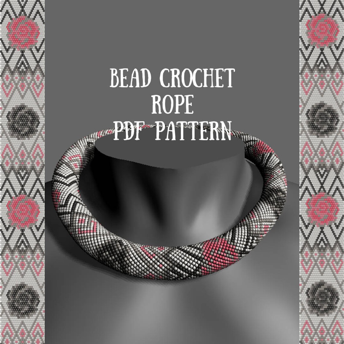 Beaded Crochet Necklace Pattern Seed Beads Croctet Rope Bead - Etsy