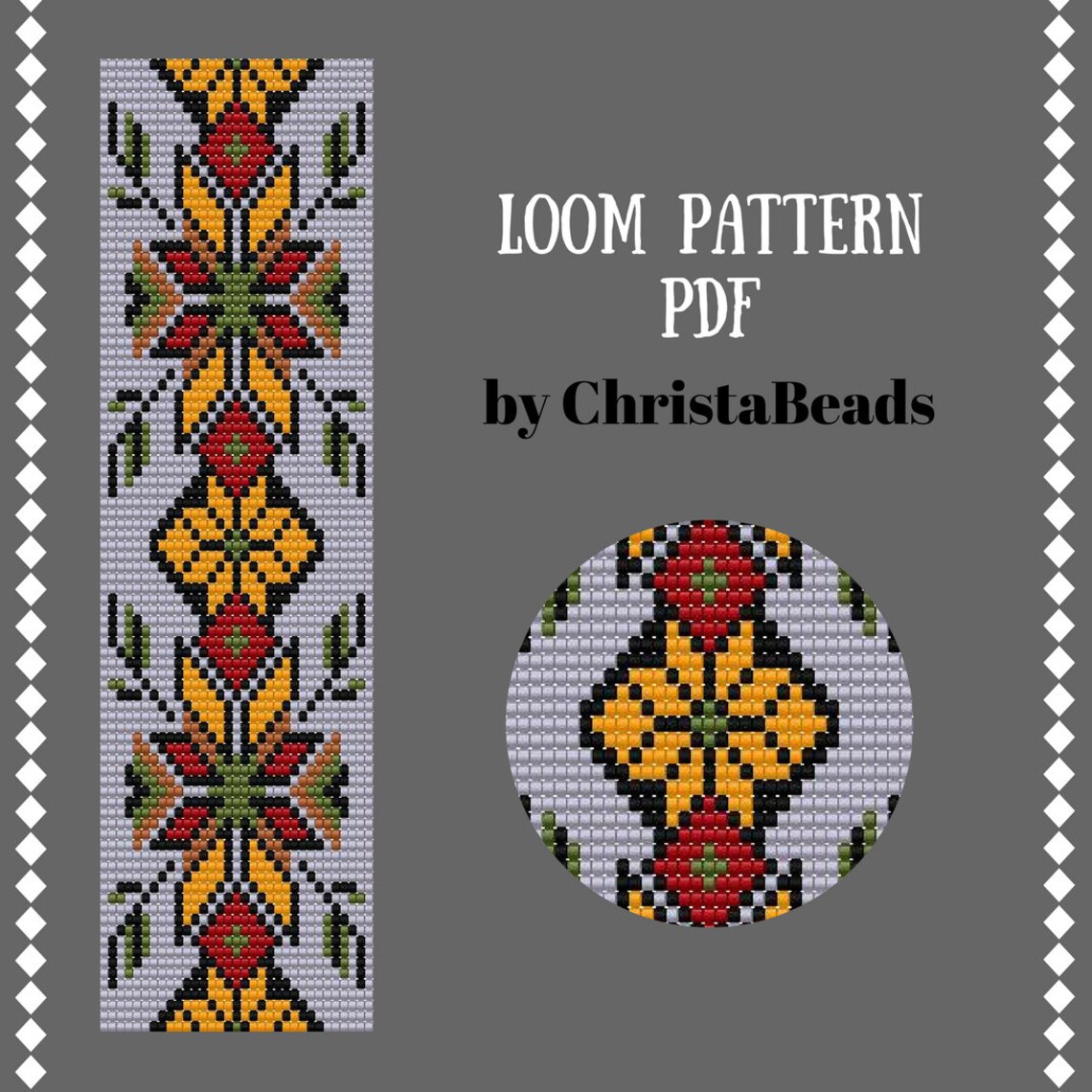 Loom pattern Beading patterns Square stitch Loom stitch | Etsy