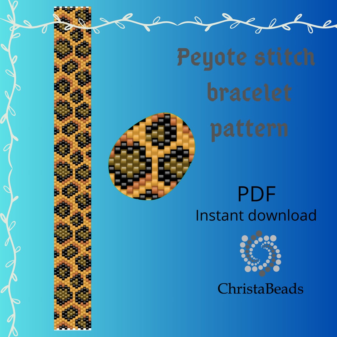Animal Peyote Stitch Pattern for a Narrow Bracelet, PDF, Instant ...