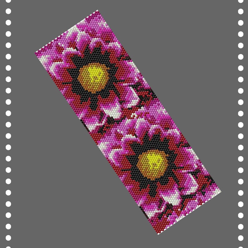 Flower Pattern Peyote 10 Asters Peyote Bracelet Patterns - Etsy