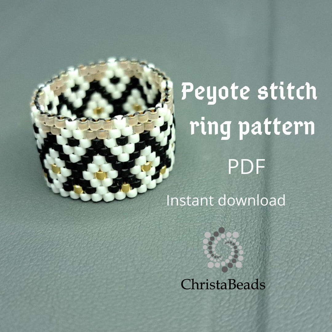 Peyote Ring Pattern, Even Count Peyote Stitch Ring Pattern, Miyuki ...