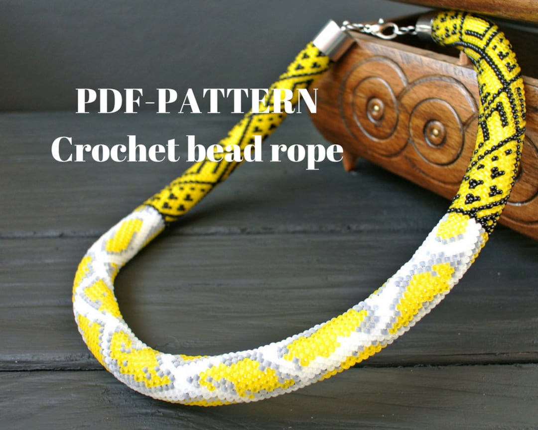 Beaded Snake Necklace Crochet Pattern: Seed Bead Rope (PDF Pattern) - Etsy