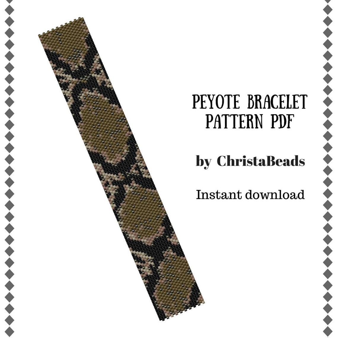 Snake Pattern Peyote for Bracelet Beading Patterns Peyote - Etsy