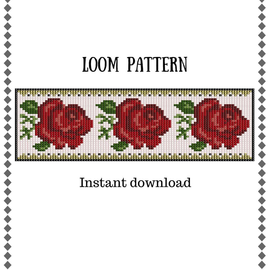 Bead Loom Pattern Loom Pattern Rose Flowers Loom Bracelet - Etsy Canada