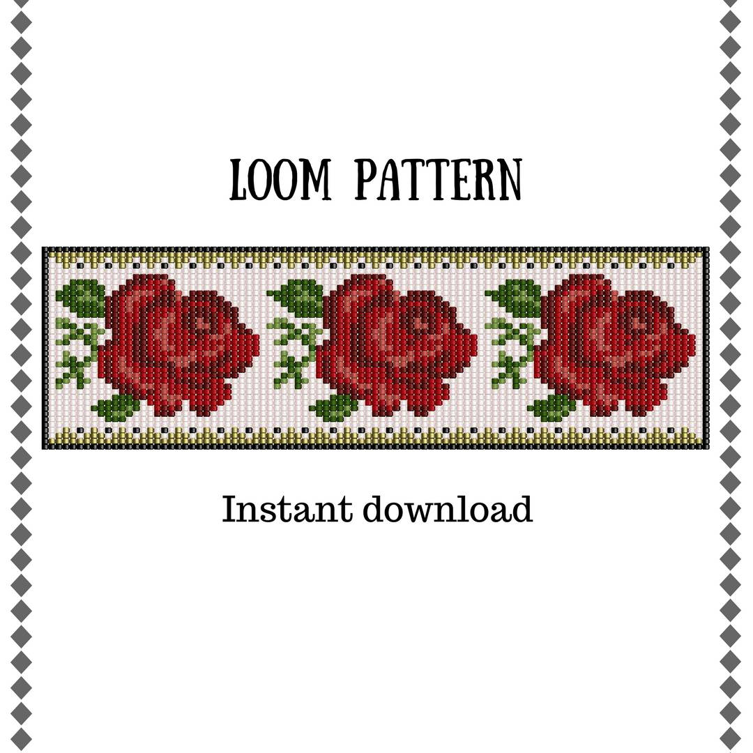 Bead Loom Pattern Loom Pattern Rose Flowers Loom Bracelet - Etsy