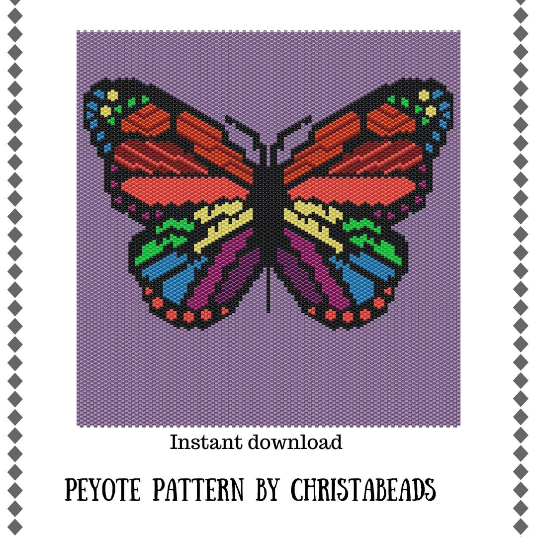 Peyote Pattern Big Butterfly Peyote Stitch Large Pattern for Beading ...