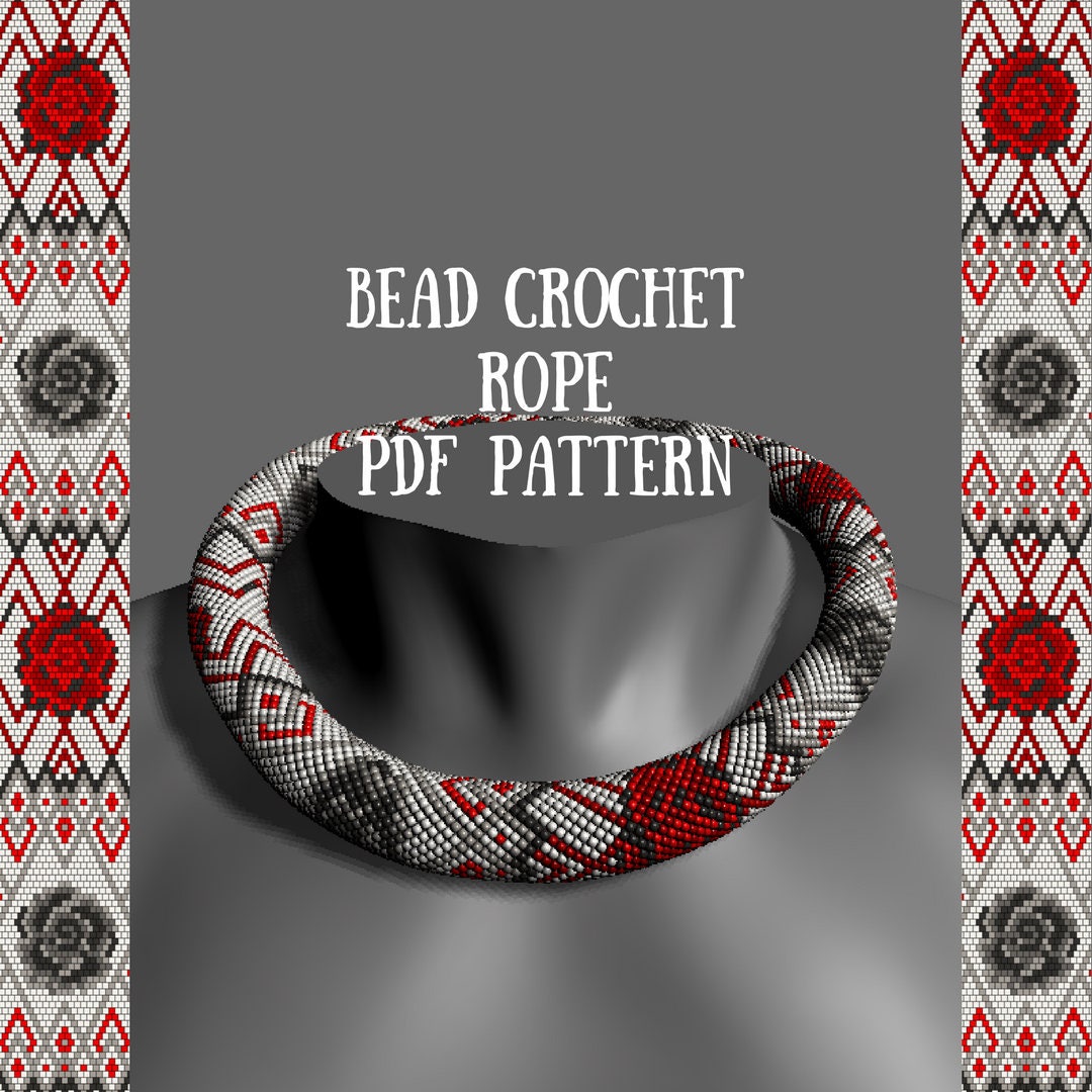 Bead Crochet Necklace Pattern PDF PATTERN Flowers Bead Crochet Pattern ...