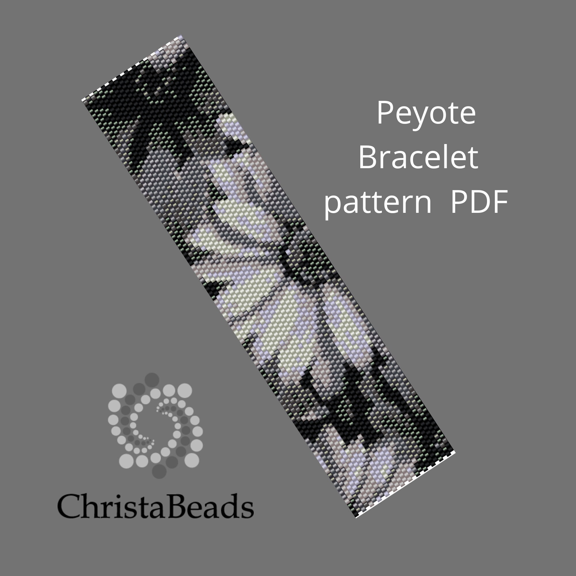 PDF Peyote Beads Pattern Monochrome Flowers Peyote Stitch - Etsy