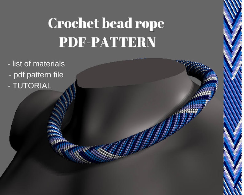 Necklace Pattern Jewelry Tutorial Bead Crochet Rope Seed Bead - Etsy