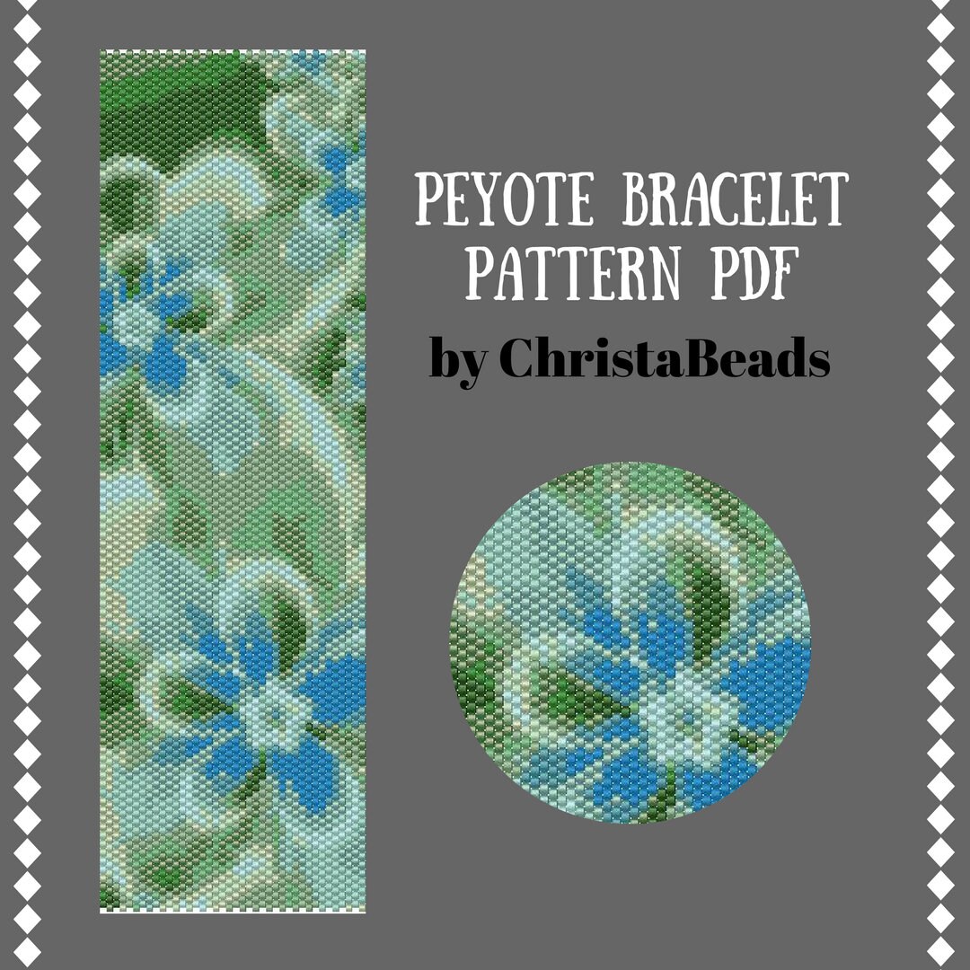 Peyote Bead Pattern Flowers#2, Peyote Bracelet Patterns, Beading ...