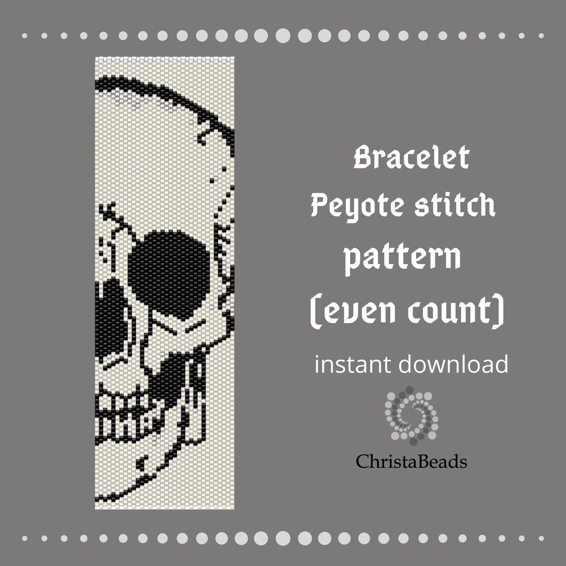 Skull Peyote Bracelet Pattern Peyote Halloween Pattern - Etsy