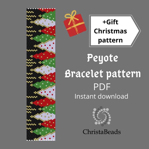 Peyote Bracelet Pattern Christmas Trees Beaded Peyote - Etsy