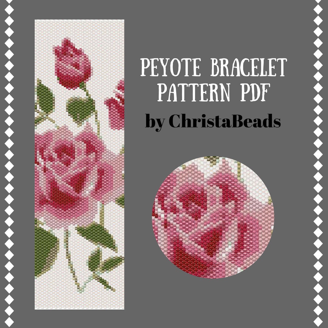 Flower Pattern Peyote #1 Roses\ Peyote Bracelet Patterns, Peyote Bead ...