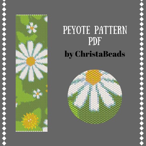 Peyote Beading Pattern Flowers Bracelet Peyote Stitch Seed | Etsy