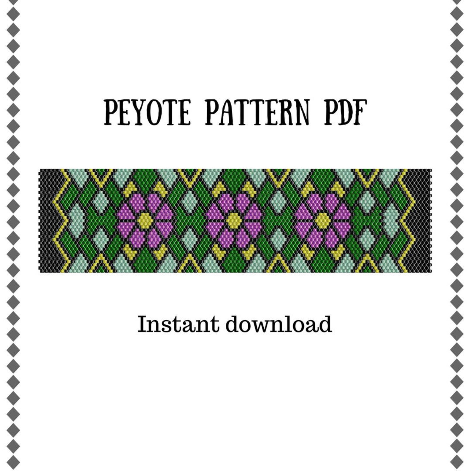 Peyote Bracelet Pattern Peyote Pattern Beading Pattern Beaded - Etsy
