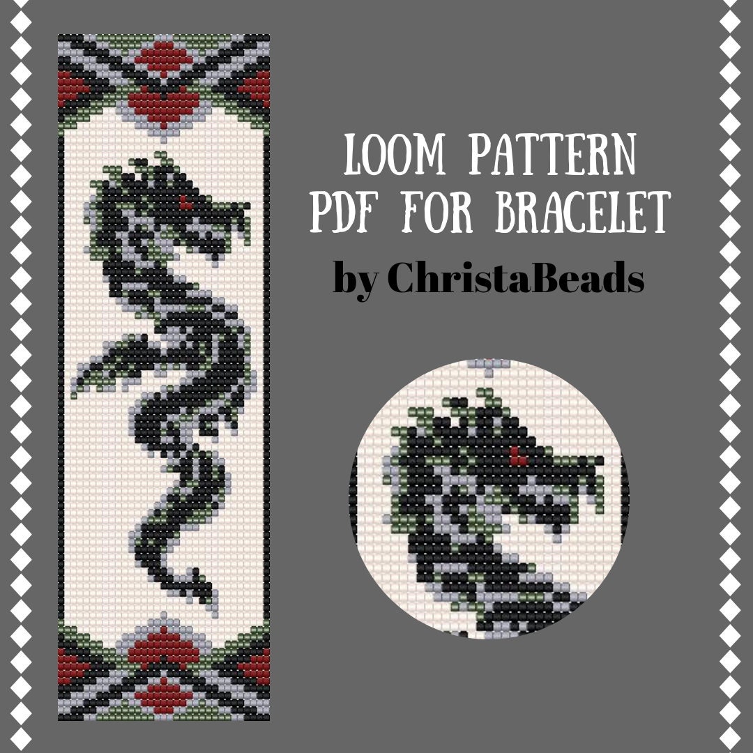 Dragon Loom Bracelet Pattern: Miyuki Delica Beading (PDF Pattern) - Etsy