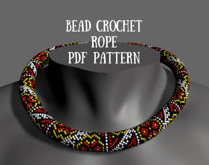 Bead Rope Pattern Bead Crochet Necklace Pattern Seed Beads - Etsy