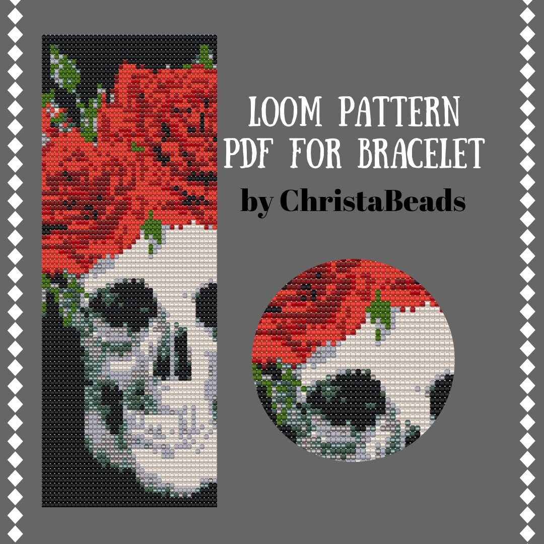 Skull Loom Bracelet Pattern: Halloween Jewelry DIY (PDF Pattern) - Etsy