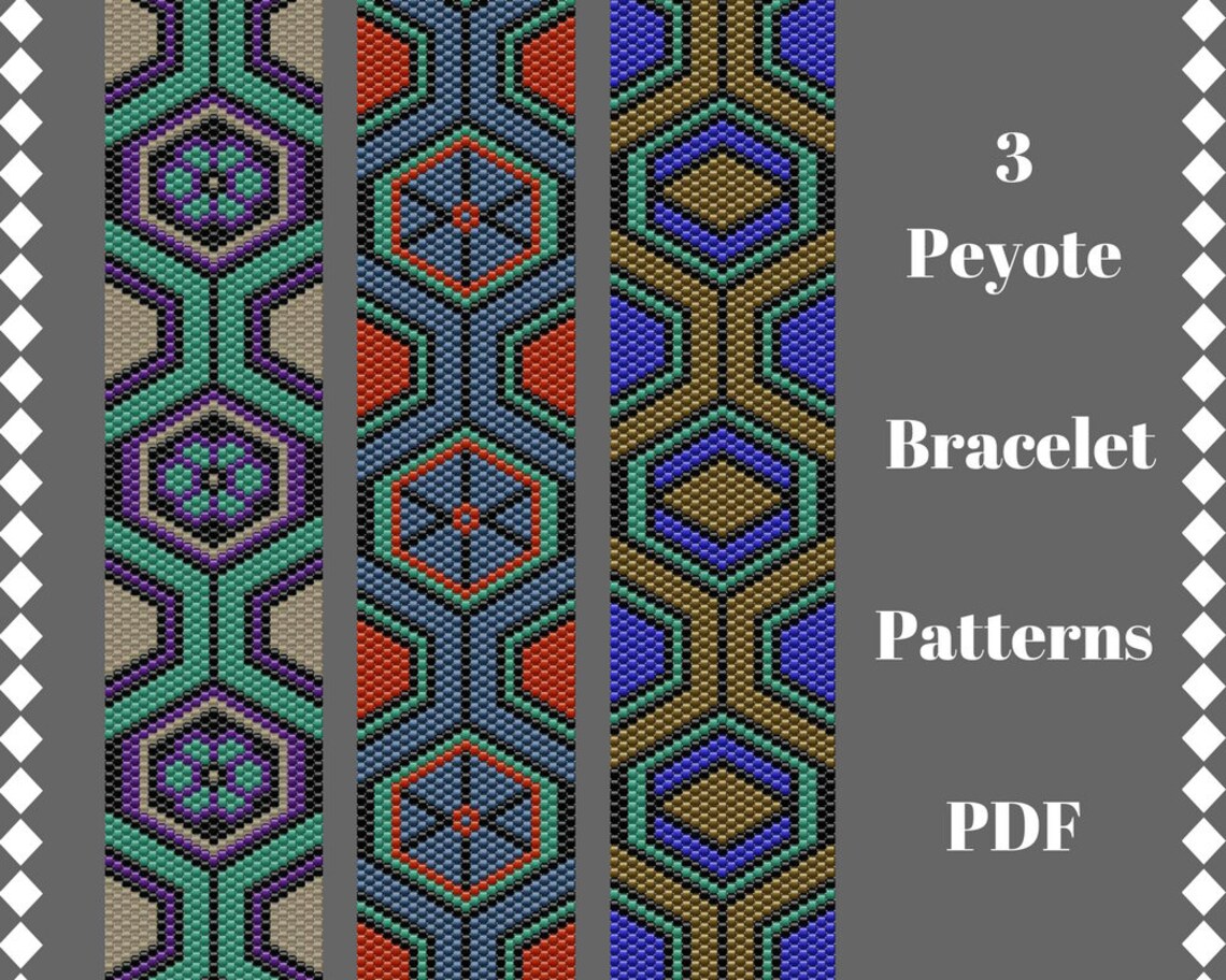 Peyote Bracelet Pattern Peyote Pattern PDF Patterns Beads Cuff | Etsy