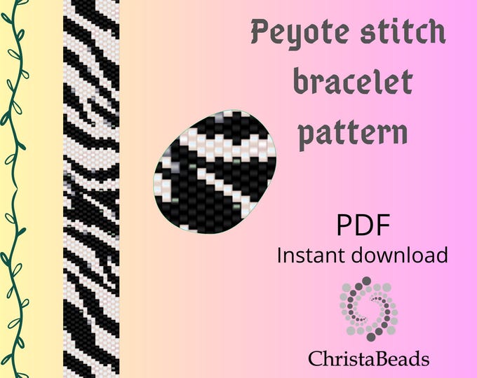 Animal Peyote Pattern, Peyote Stitch Leopard Bracelet Pattern PDF ...