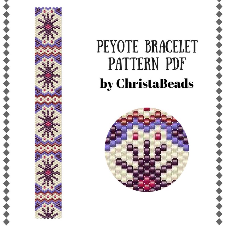 Peyote Bracelet Pattern PDF #5 Bead Peyote Pattern Beading Tutorial ...