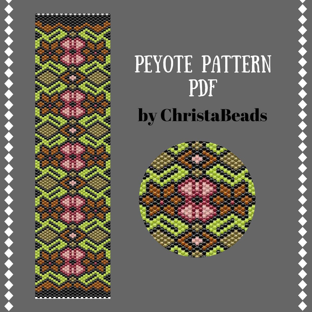 Peyote Pattern for Bracelet Wide Cuff Pattern Peyote Stitch Bracelet ...