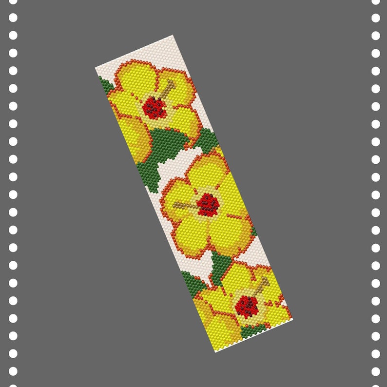 Flowers Pattern Bracelet Peyote Bracelet Pattern Peyote Stitch - Etsy