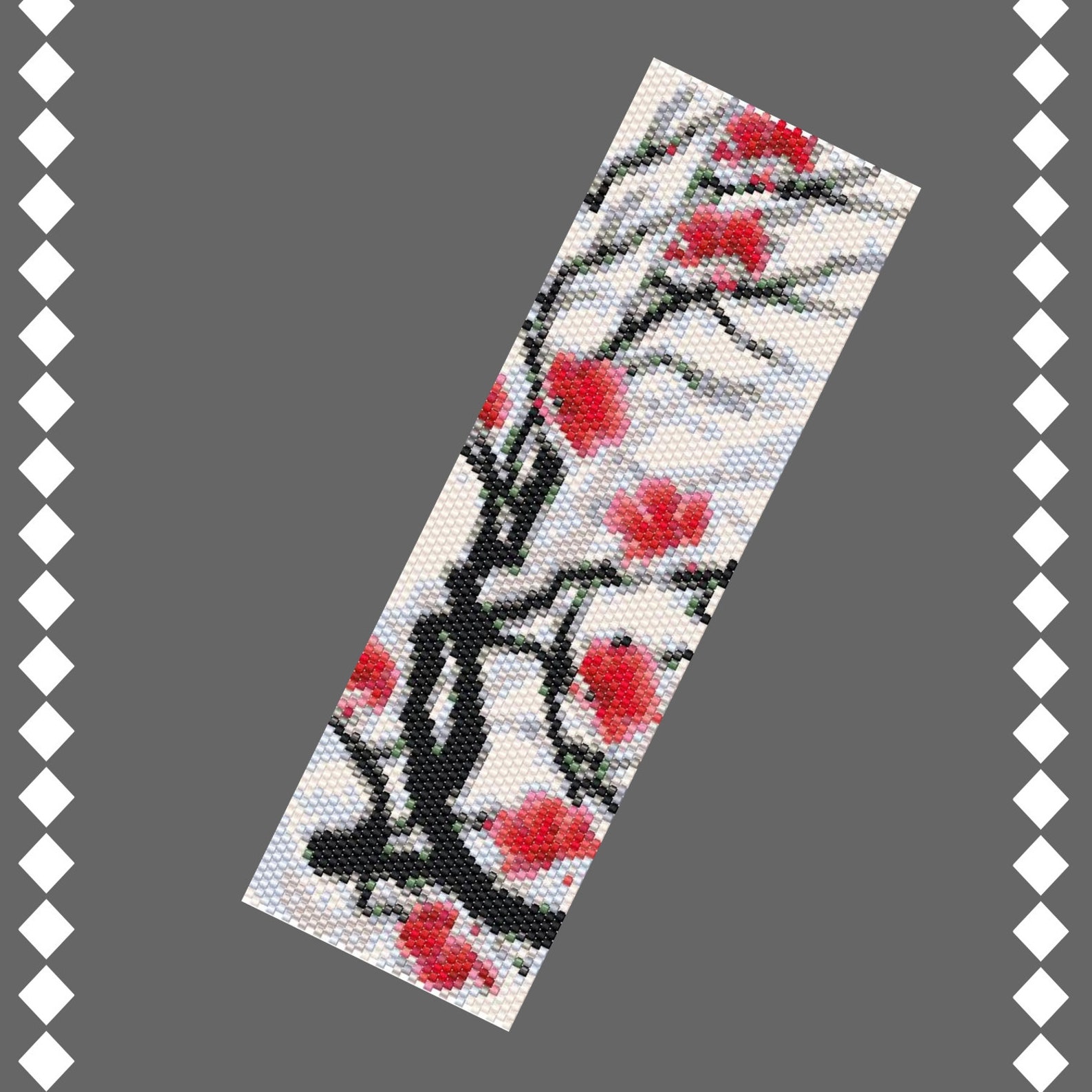 Sakura Pattern for Bracelet Peyote Stitch Flowers Pattern Beadwork ...