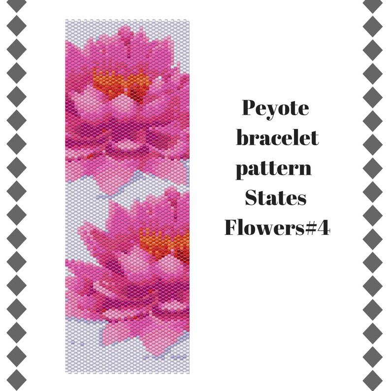 Peyote Bracelet Pattern States Flowers Beading PATTERN Peyote - Etsy