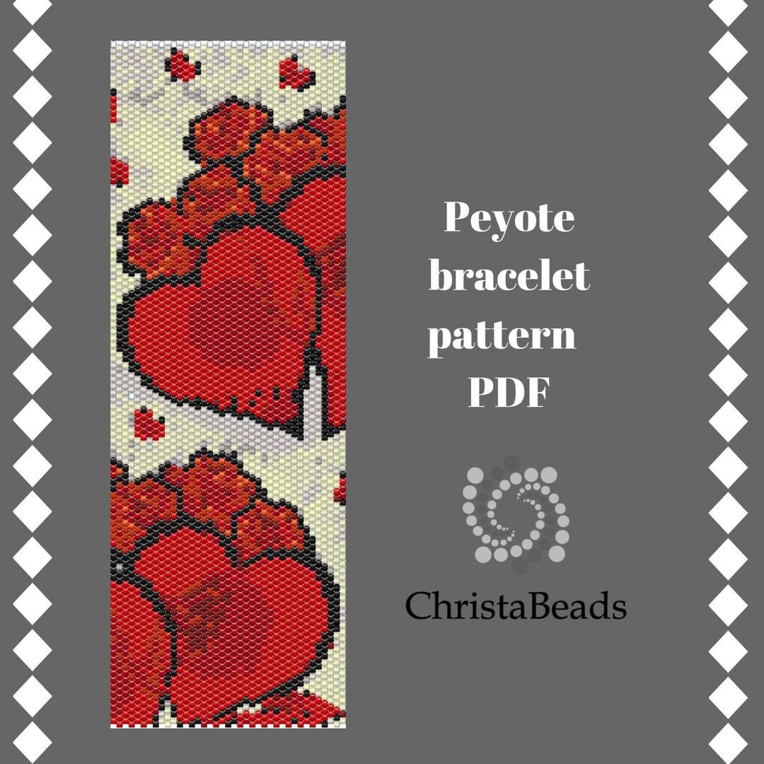 Bracelet Pattern Peyote Hearts Peyote Patterns, Peyote Bead Patterns ...