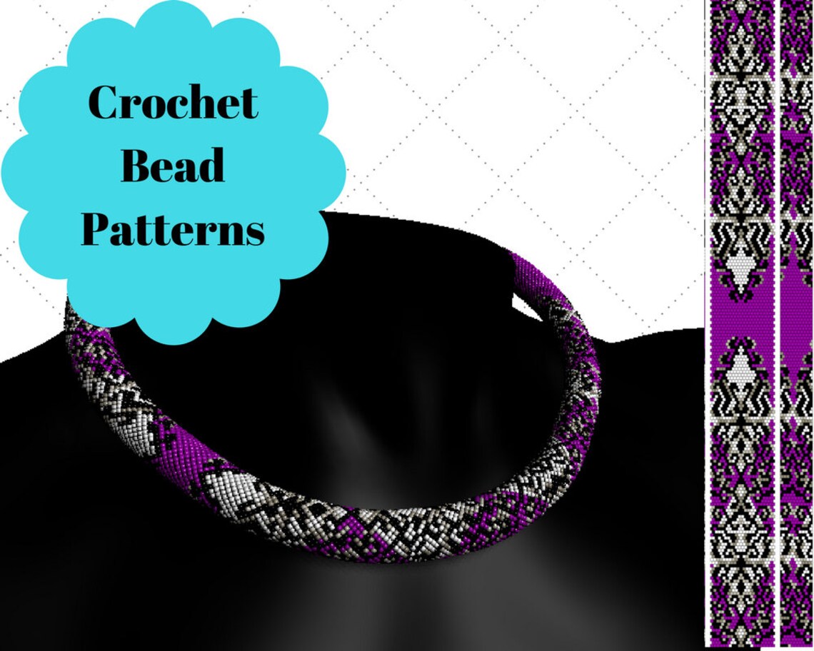 Necklace Pattern Beaded Pattern Crochet Seed Bead Tutorial | Etsy