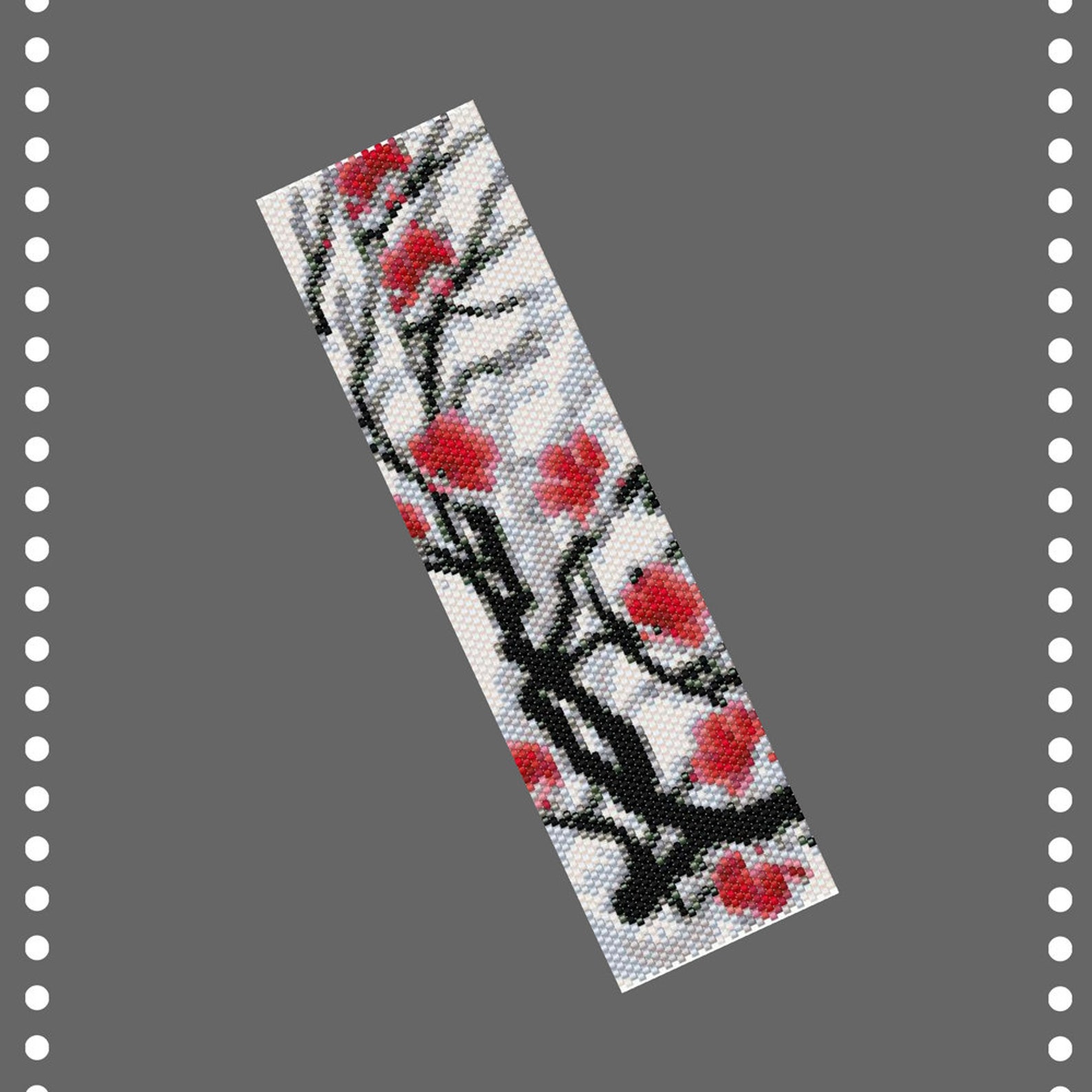Sakura Pattern for Bracelet Peyote Stitch Flowers Pattern Beadwork ...