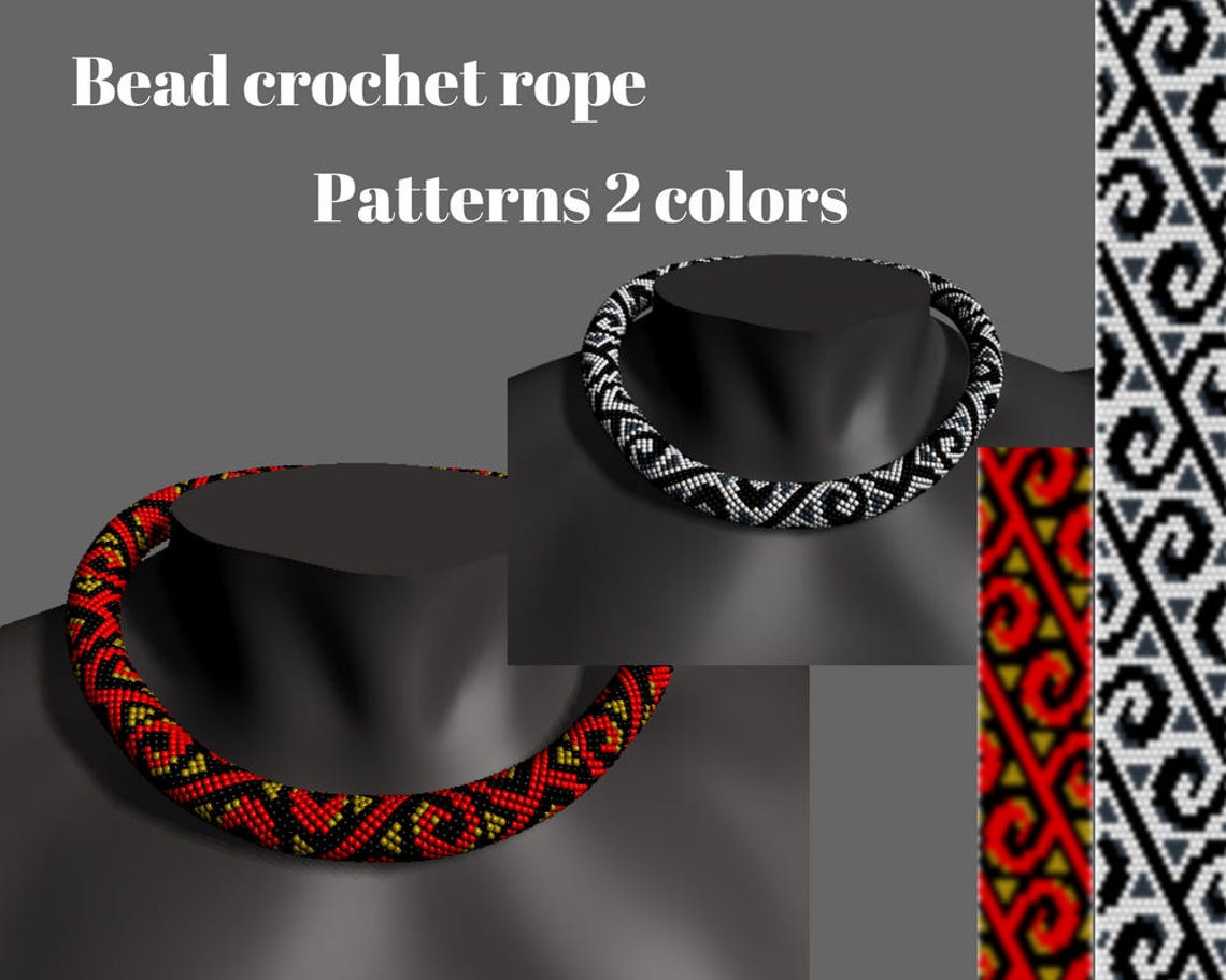 Bead Crochet Rope Pattern Bead Crochet Necklace Pattern Bead - Etsy