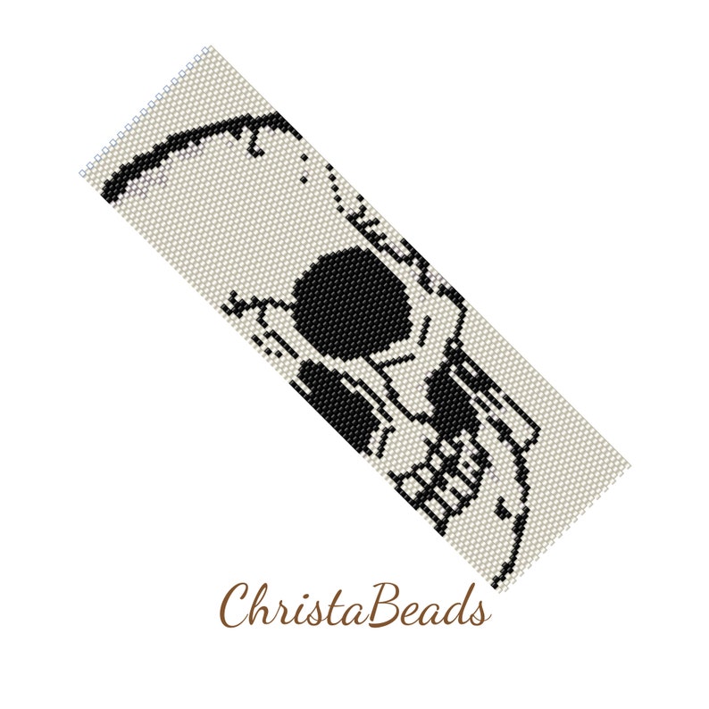 Skull Peyote Bracelet Pattern Peyote Halloween Pattern - Etsy