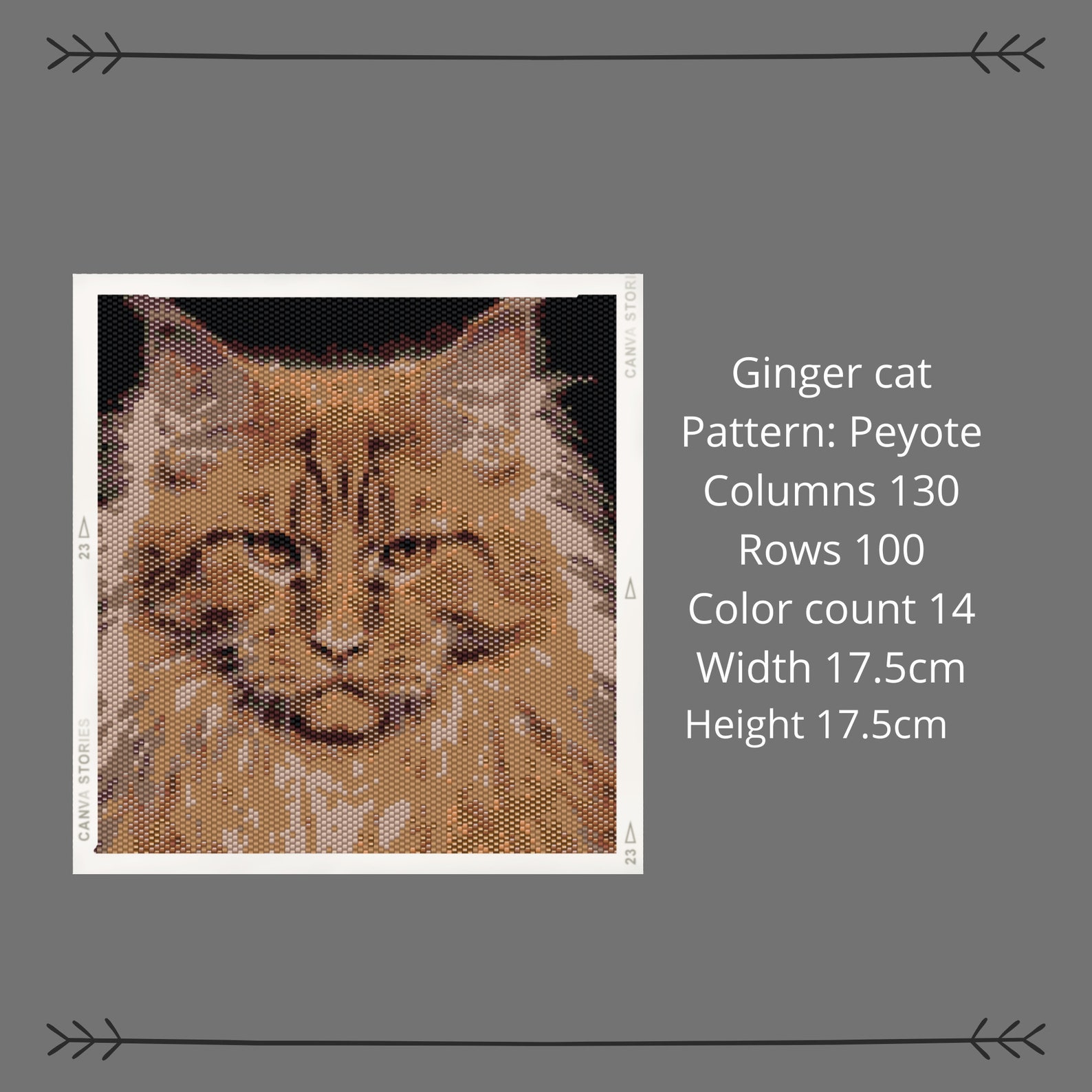 Cat Peyote Pattern Animal Beaded Pattern DIY Delica Beading - Etsy