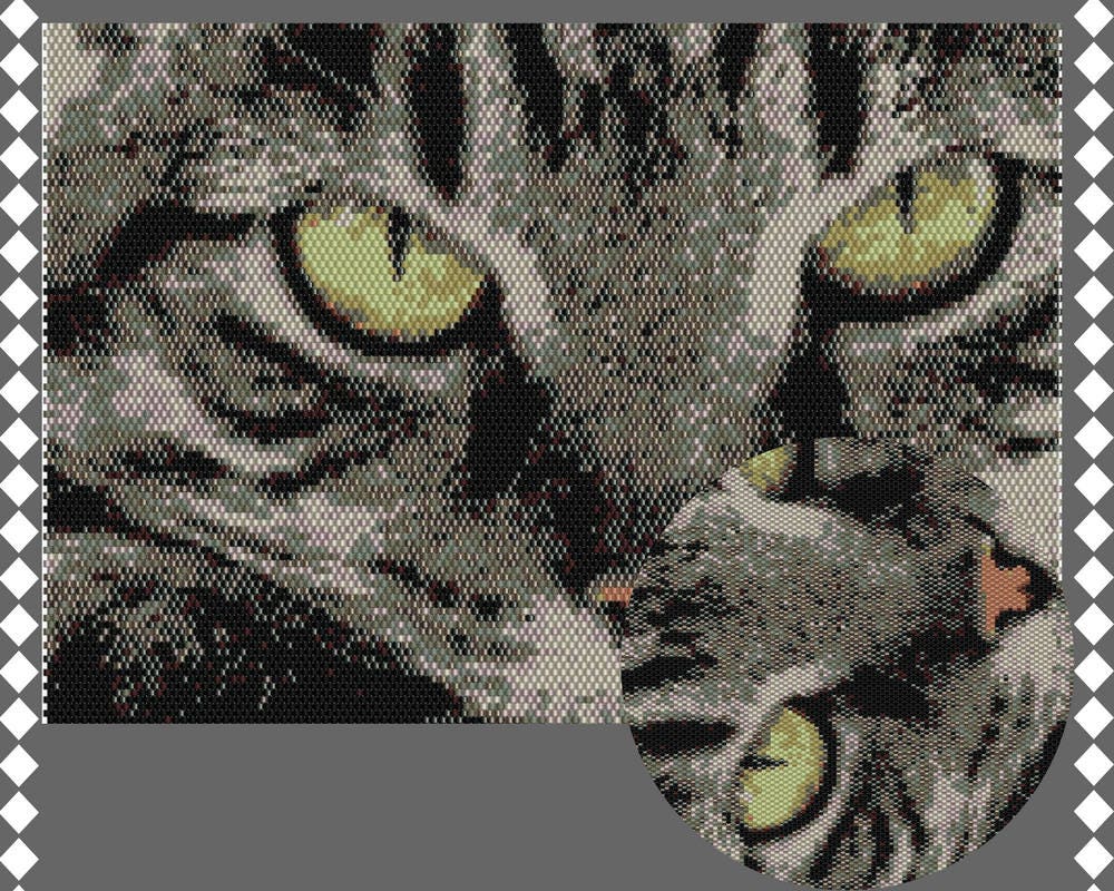 Peyote Pattern Animal Peyote Cat Beaded Patterns Beading | Etsy