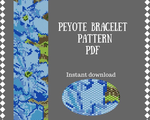 Peyote Bracelet Pattern Beading PATTERN Peyote Stitch Beaded | Etsy