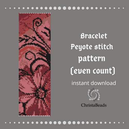 Peyote Bracelet Pattern PDF Even Count Peyote Stitch Pattern - Etsy