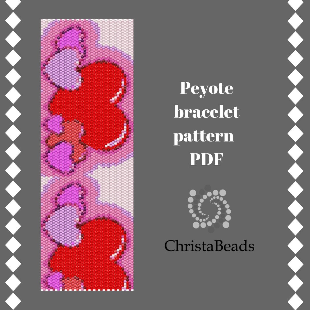 Bracelet Pattern Peyote Hearts Peyote Patterns, Peyote Bead Patterns ...