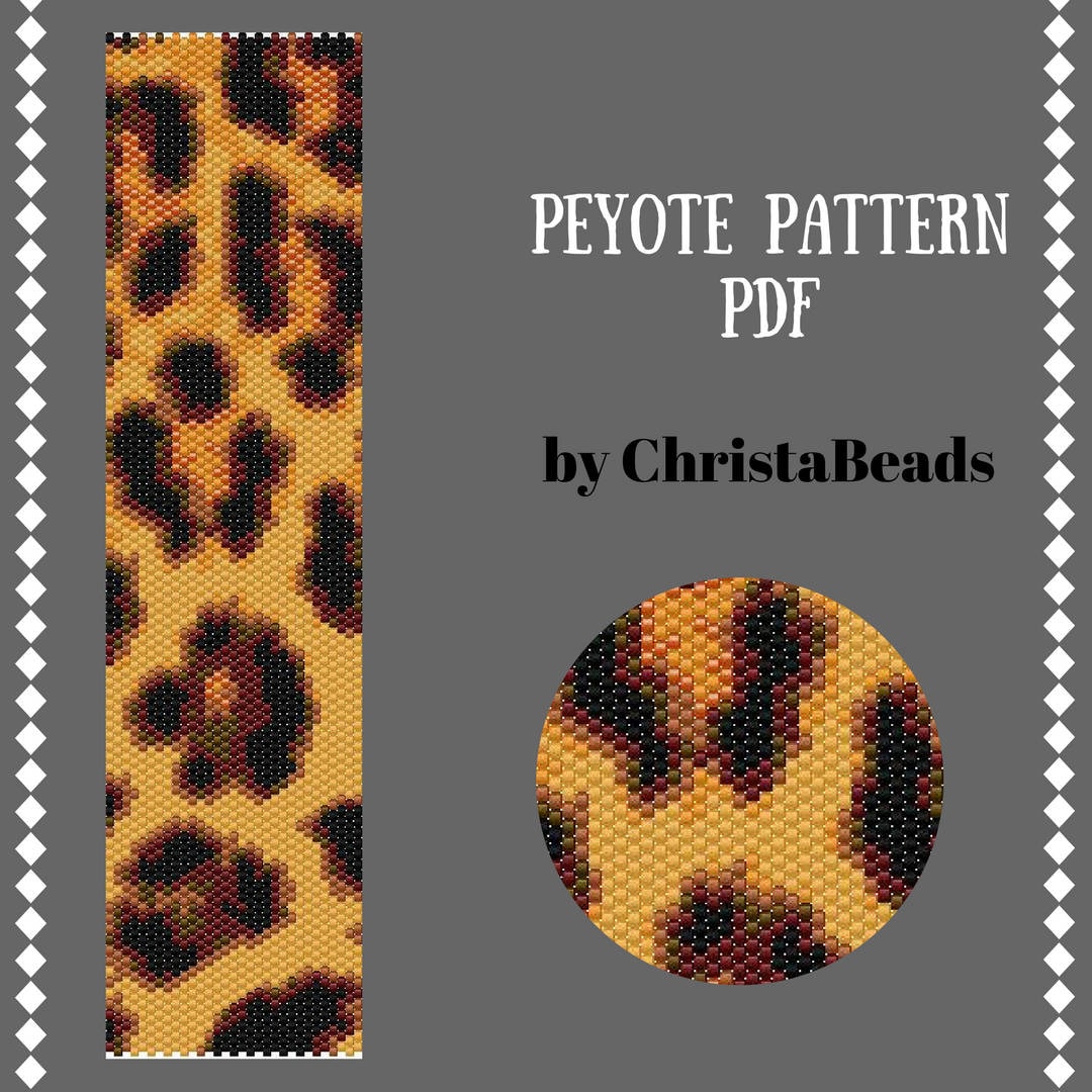 Peyote Beading Pattern Leopard Seed Bead Pattern PDF Bracelet Patterns ...