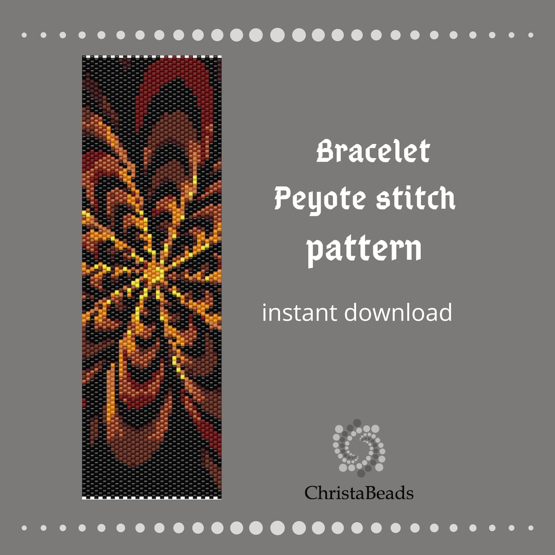 Pattern for Bracelet Peyote Stitch Pattern Miyuki Delica Size 11 Peyote ...