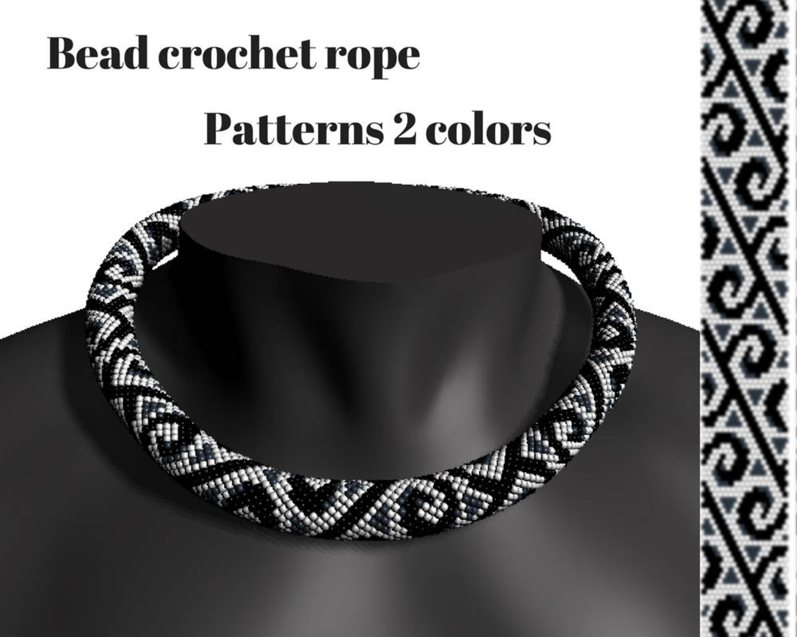 Bead Crochet Rope Pattern Bead Crochet Necklace Pattern Bead | Etsy