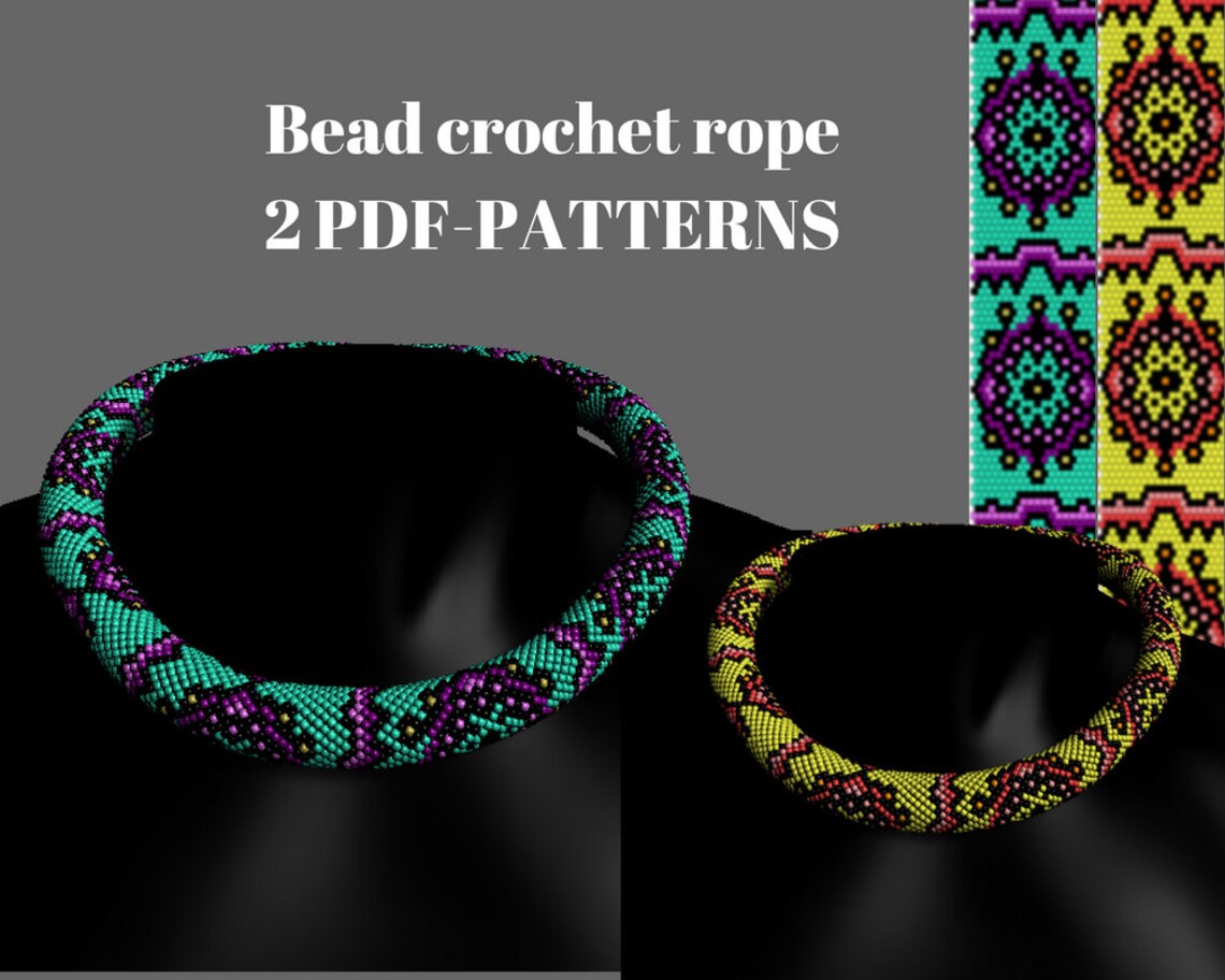 Bead Crochet Rope Pattern Bead Crochet Necklace Pattern Bead - Etsy