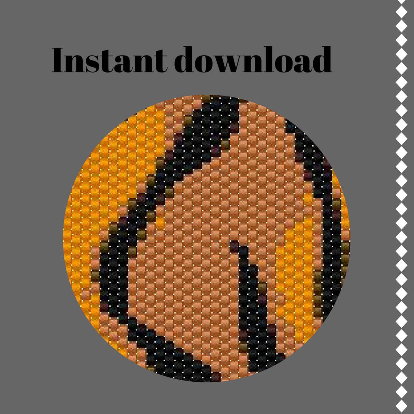 Tiger Bead Pattern Peyote Bracelet Pattern Peyote Stitch - Etsy