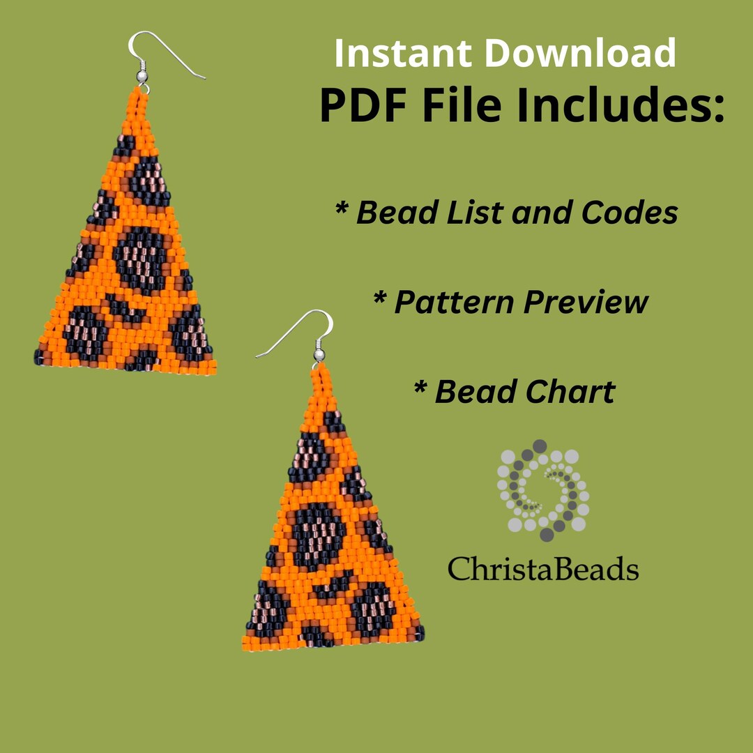 Miyuki Delica Bead Earrings Pattern: Brick Stitch (PDF Download) - Etsy