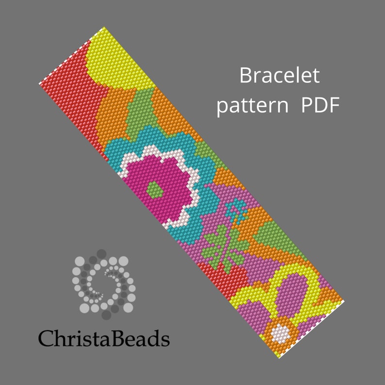 Bracelet Pattern Peyote Stitch PDF Flowers 16 Beadwork DIY - Etsy